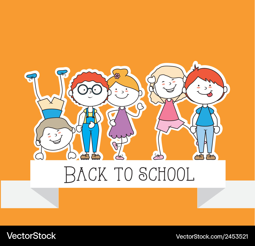 Kids design over yellow background Royalty Free Vector Image