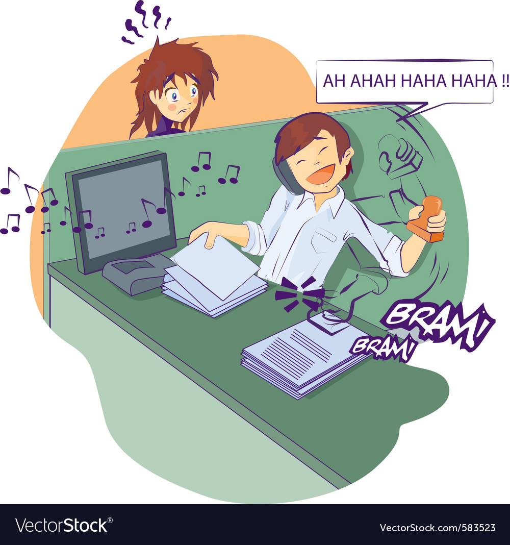 Noisy office Royalty Free Vector Image - VectorStock