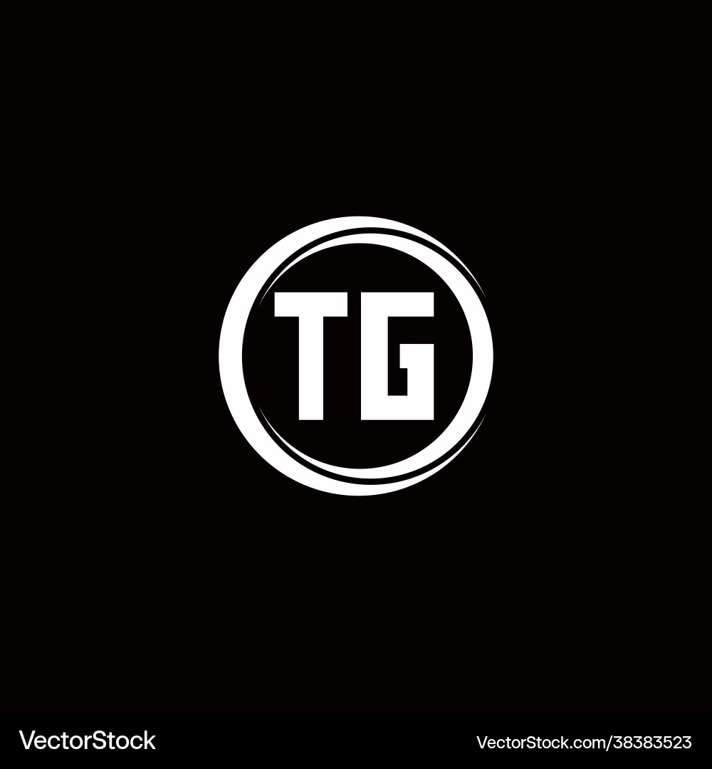 Tg logo initial letter monogram with circle slice Vector Image
