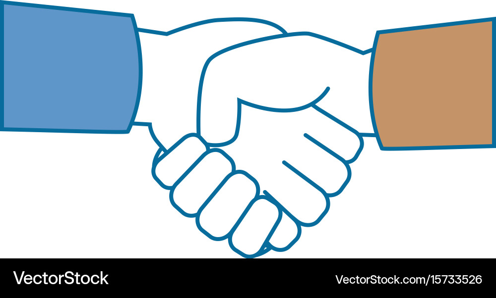 Hands with handshake agreement icon Royalty Free Vector