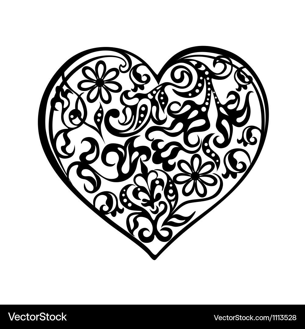 Heart tattoo black Royalty Free Vector Image - VectorStock
