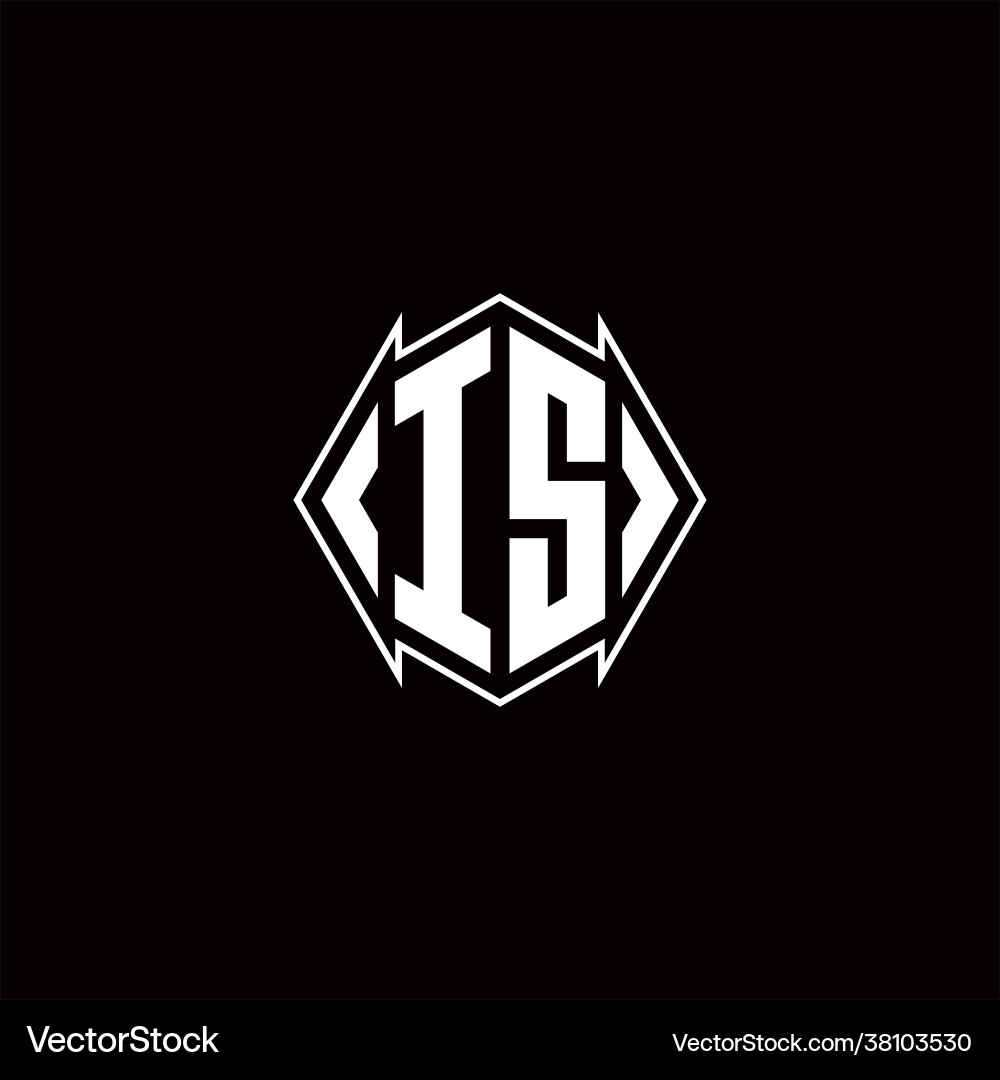 Is logo monogram with shield shape designs Vector Image