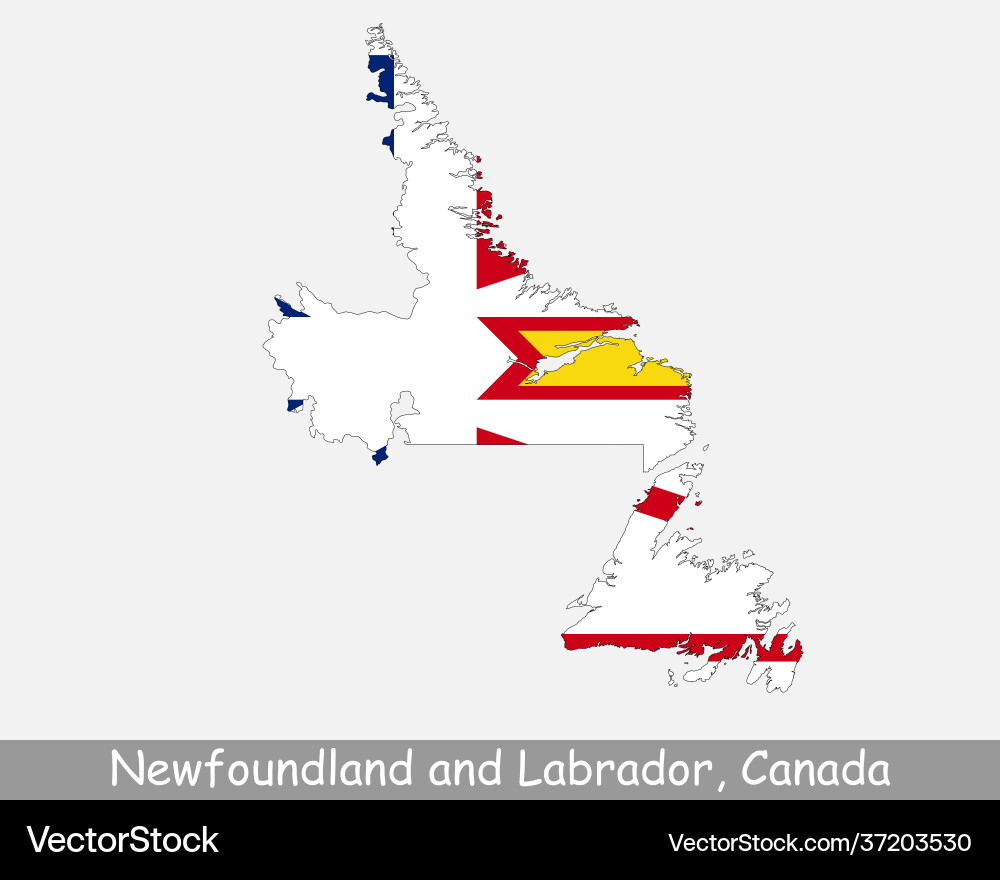 Newfoundland and labrador canada map flag Vector Image