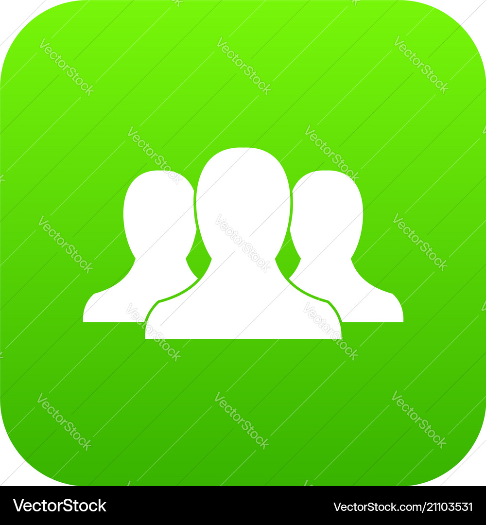 Group people icon digital green Royalty Free Vector Image