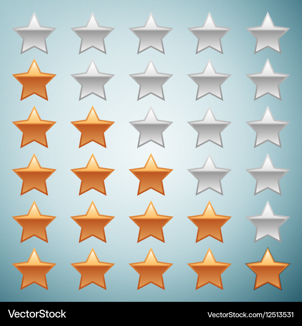 Ratings stars on grey background Royalty Free Vector Image