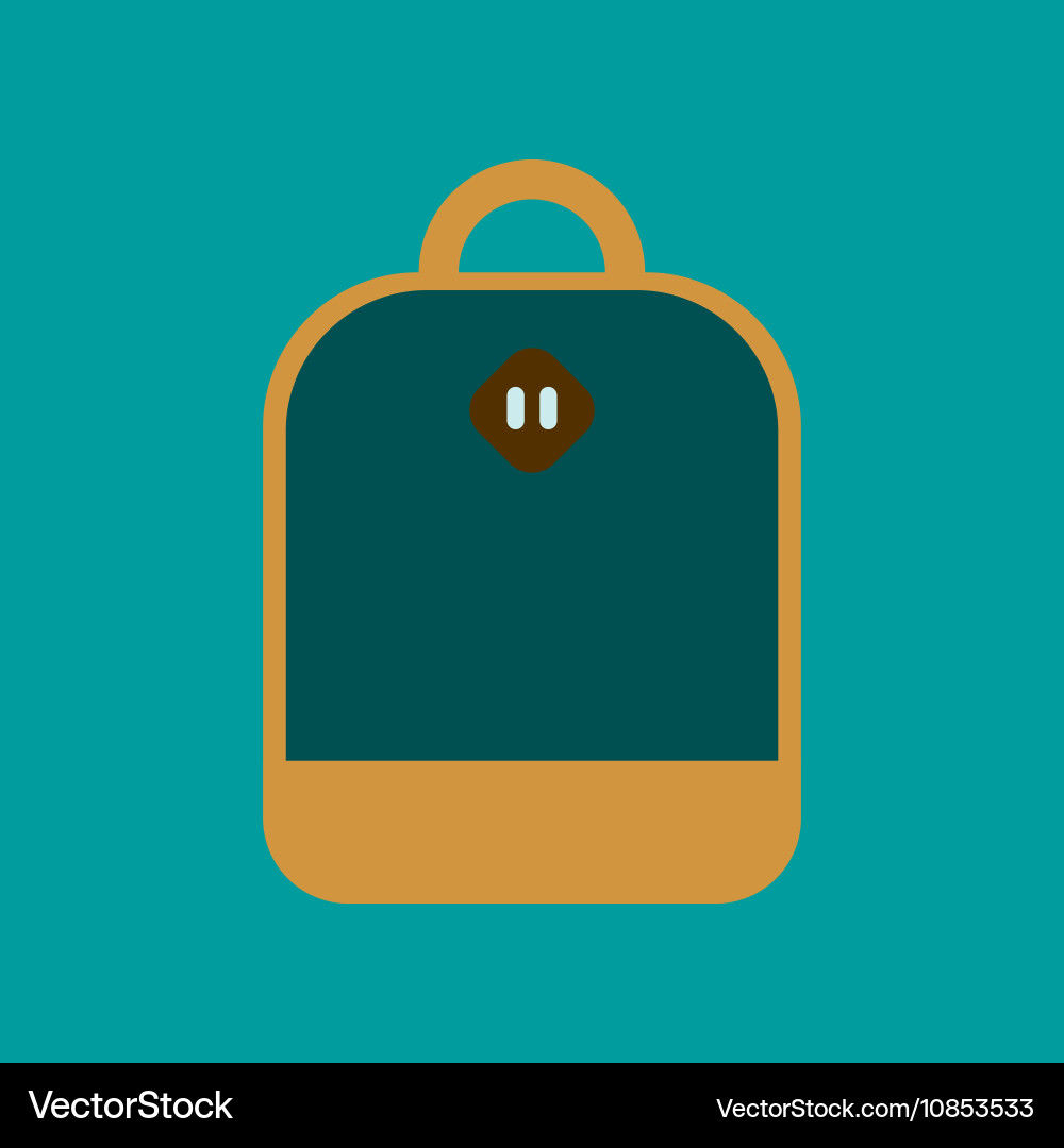 Flat icon on background school bag Royalty Free Vector Image