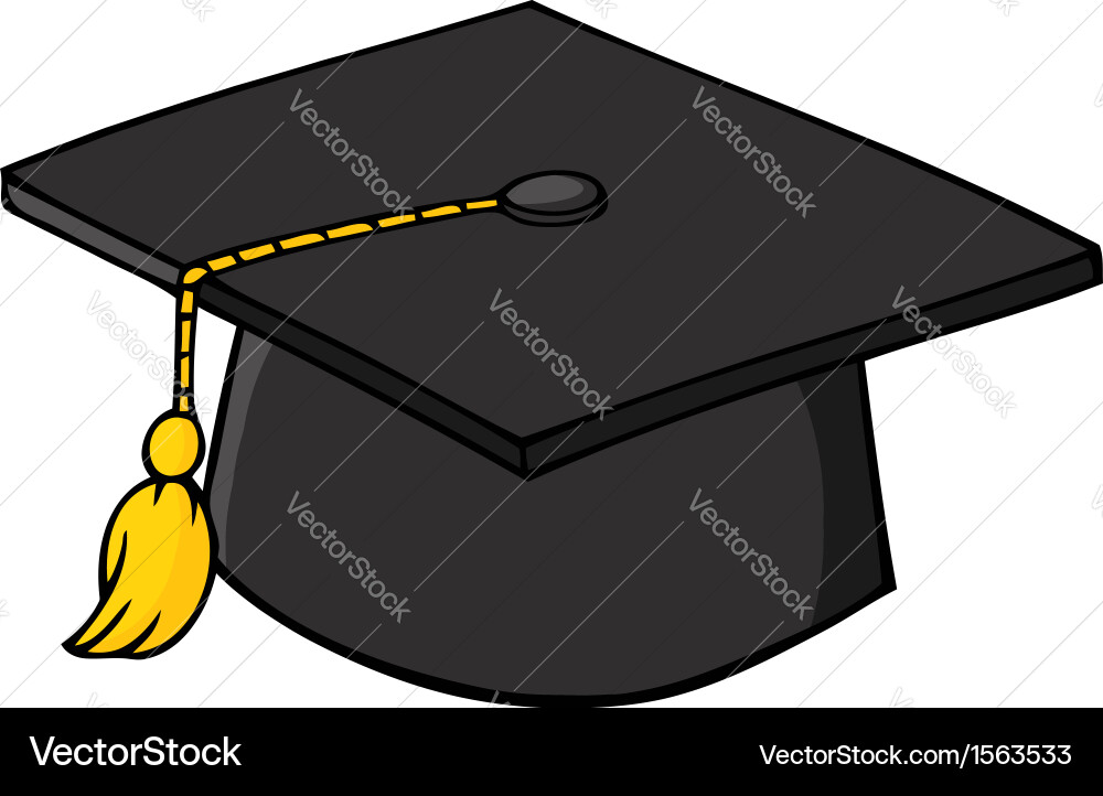 Graduation hat cartoon Royalty Free Vector Image