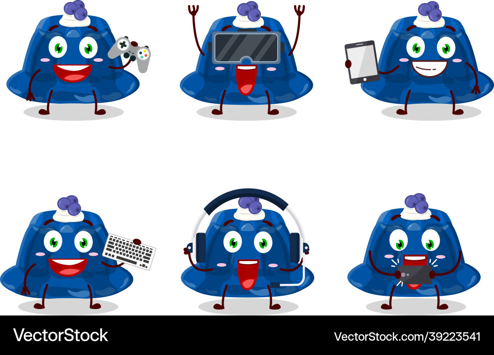 Blueberry pudding cartoon character are playing Vector Image