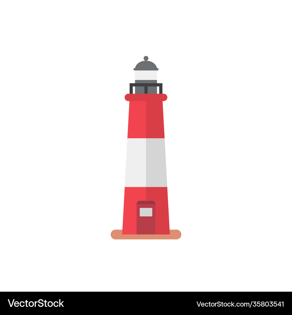 Red and white lighthouse Royalty Free Vector Image