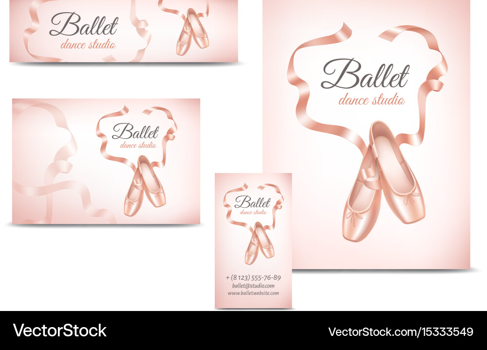 Ballet shoes on background poster postcard Vector Image