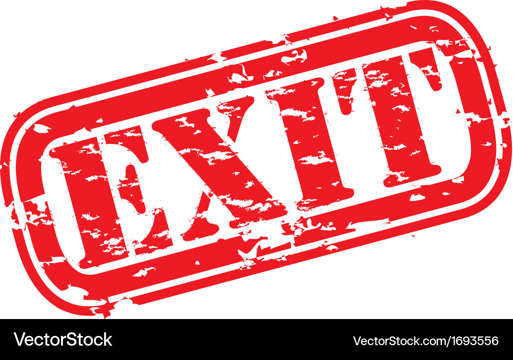Grunge exit rubber stamp Royalty Free Vector Image
