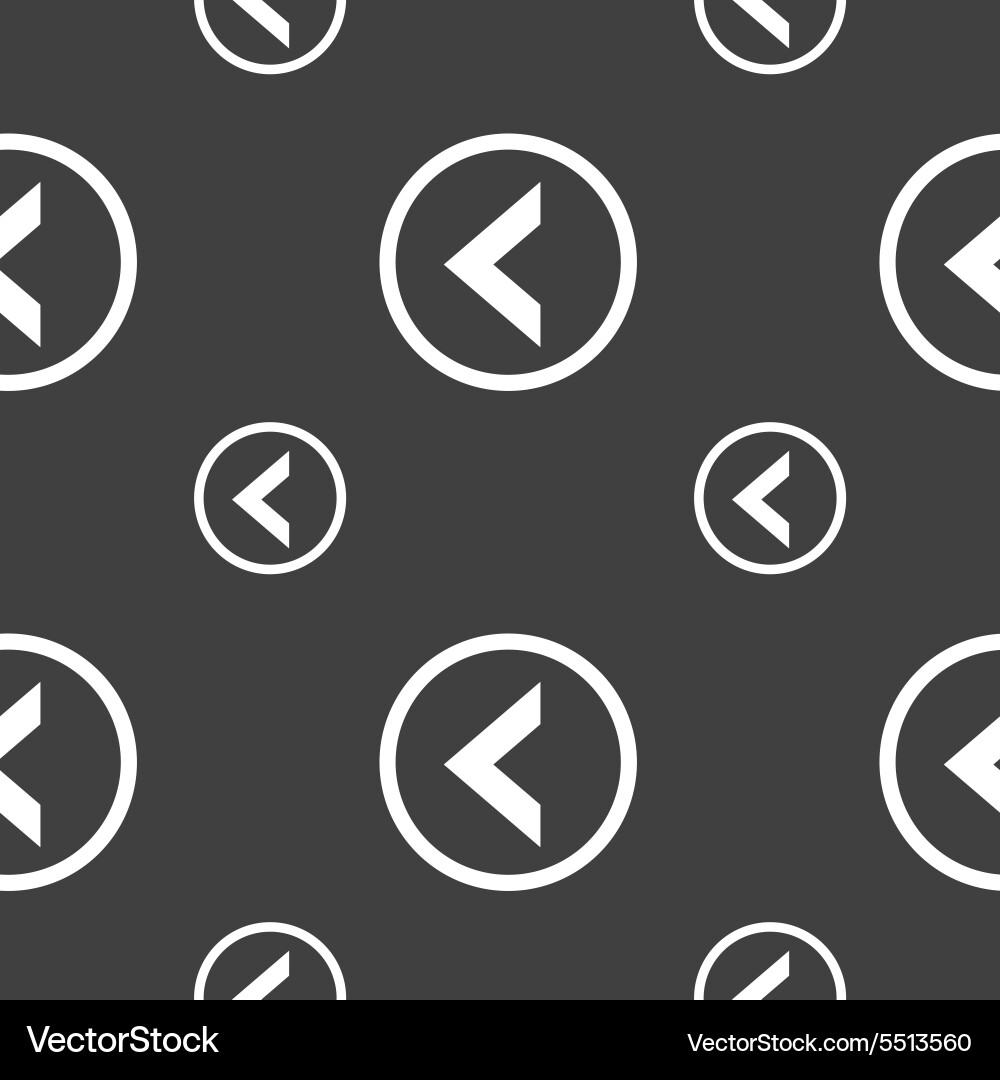 Arrow left way out icon sign seamless pattern Vector Image