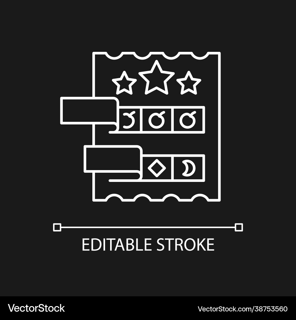 Break open lottery ticket white linear icon Vector Image