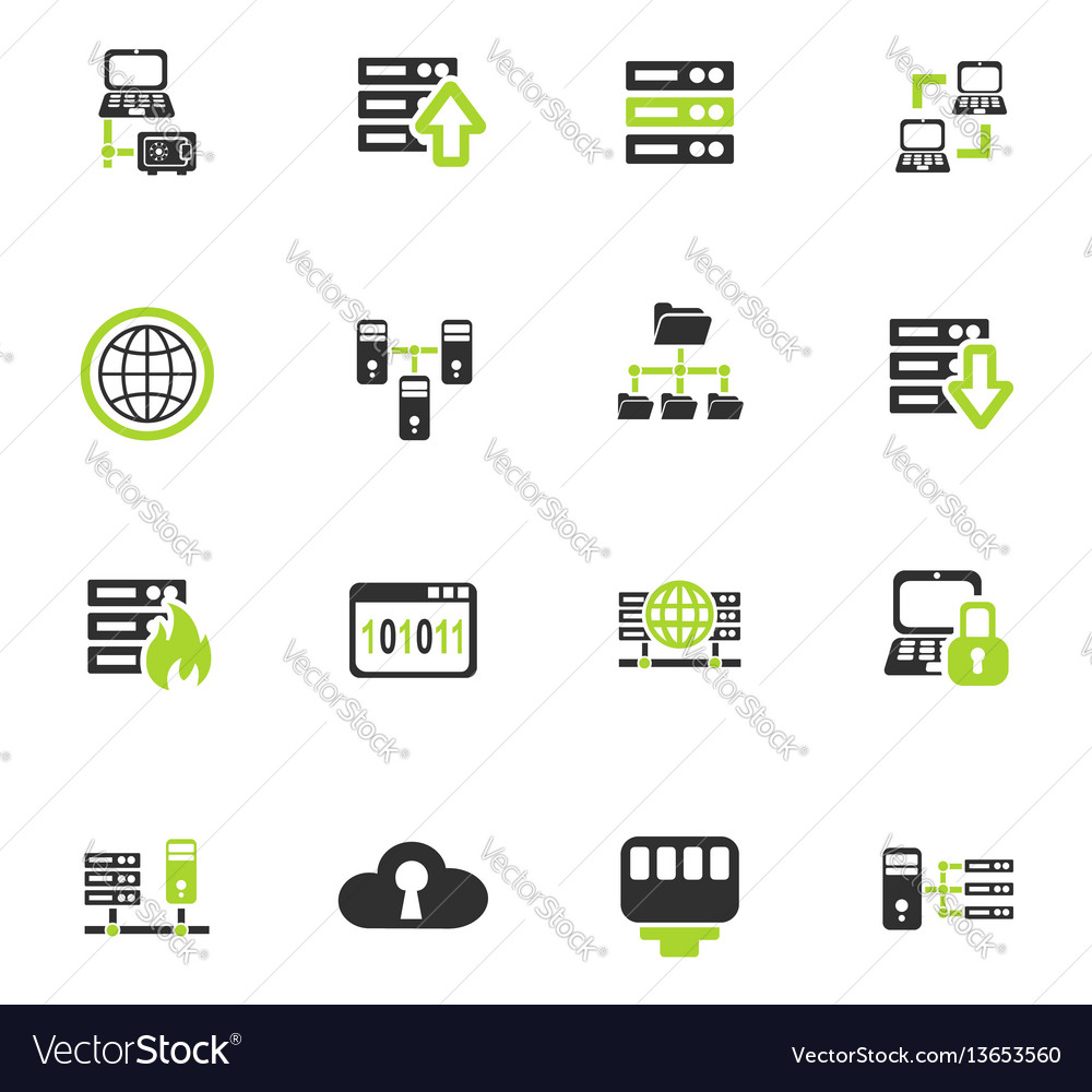 Server icon set Royalty Free Vector Image - VectorStock