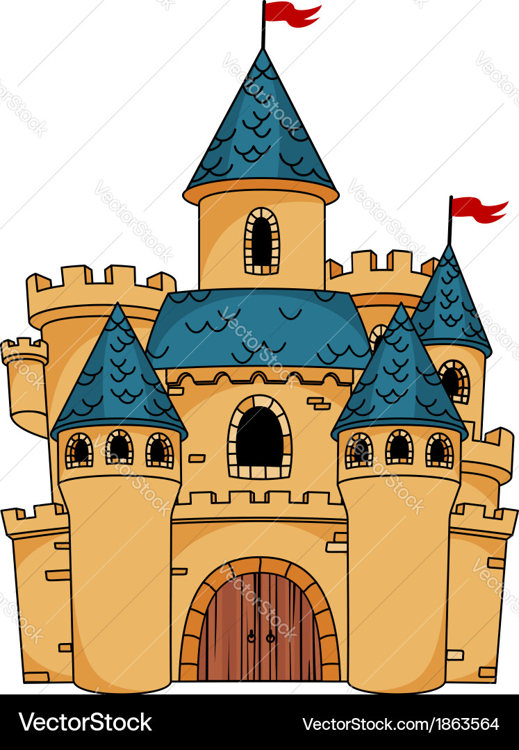 Medieval cartoon castle Royalty Free Vector Image