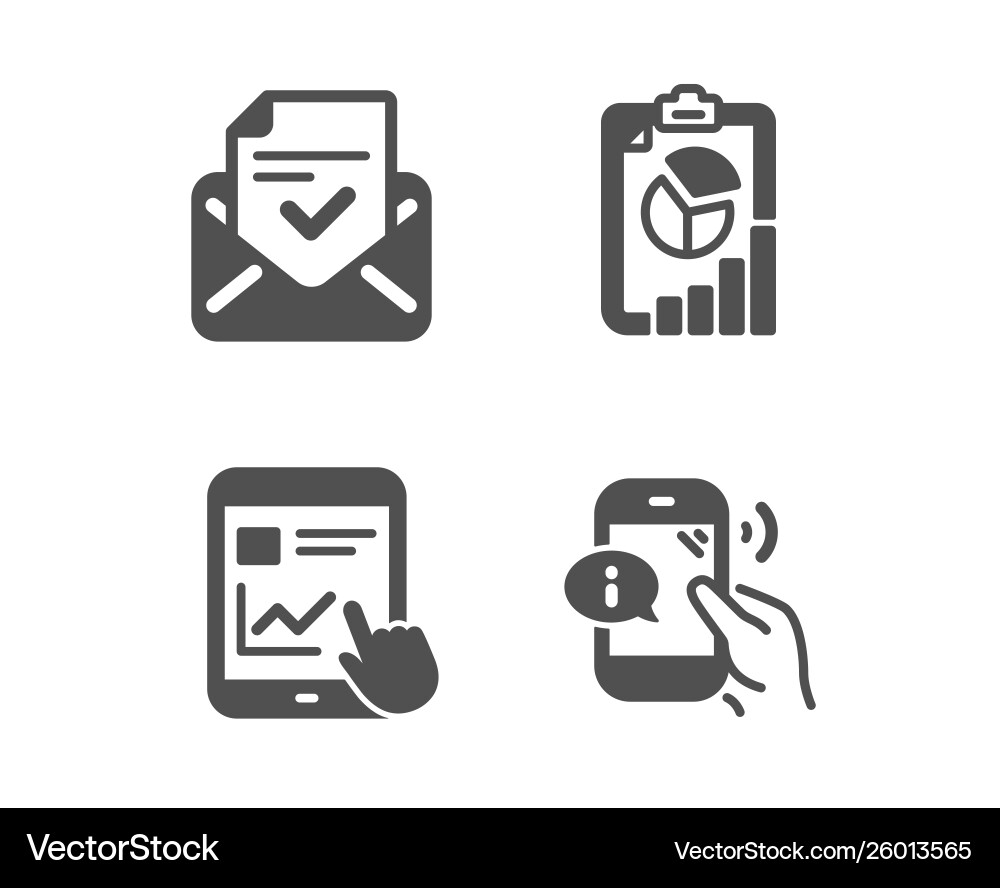 Internet report report and approved mail icons Vector Image