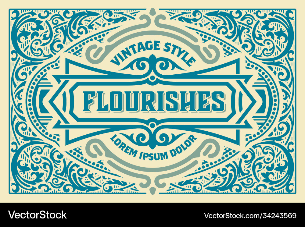 Original label with floral details Royalty Free Vector Image