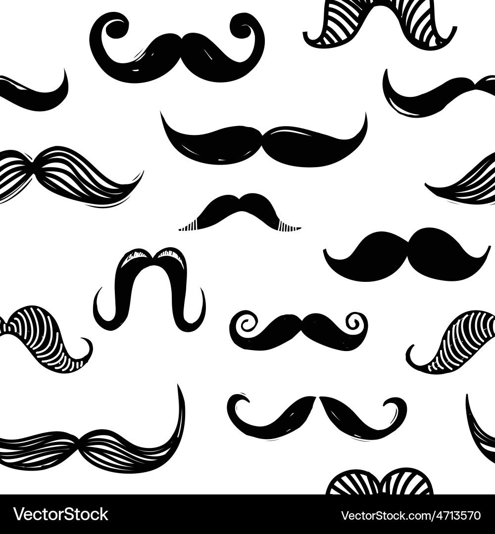 Mustache seamless background Royalty Free Vector Image
