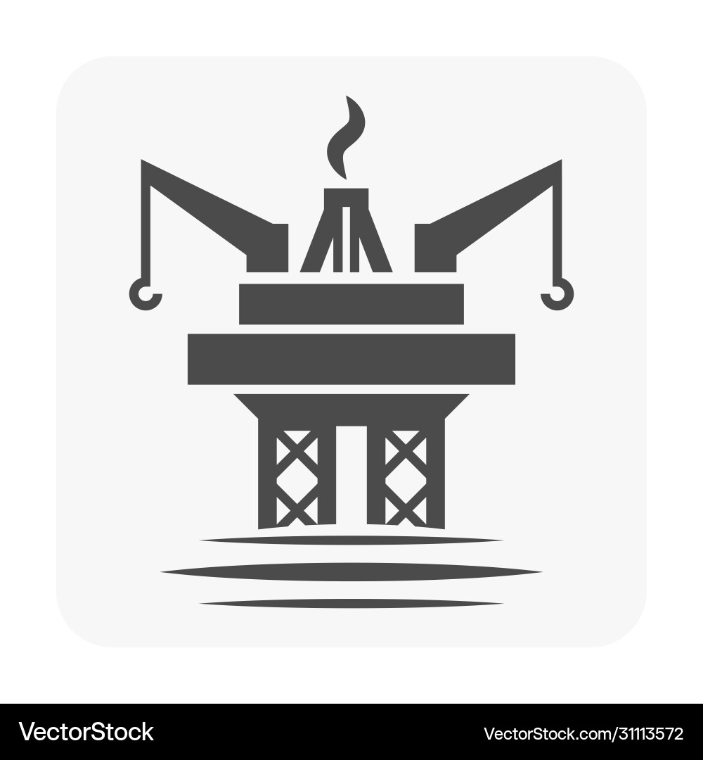 Oil rig icon on white Royalty Free Vector Image