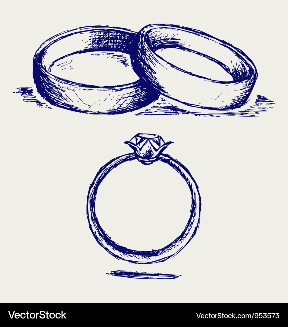 Wedding rings Royalty Free Vector Image - VectorStock