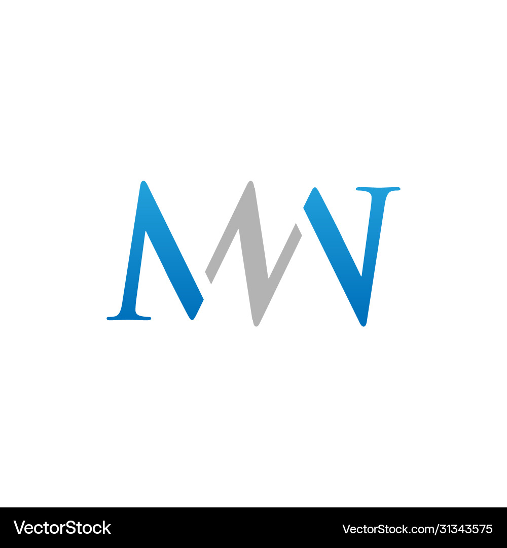 Letter mw typography logo Royalty Free Vector Image