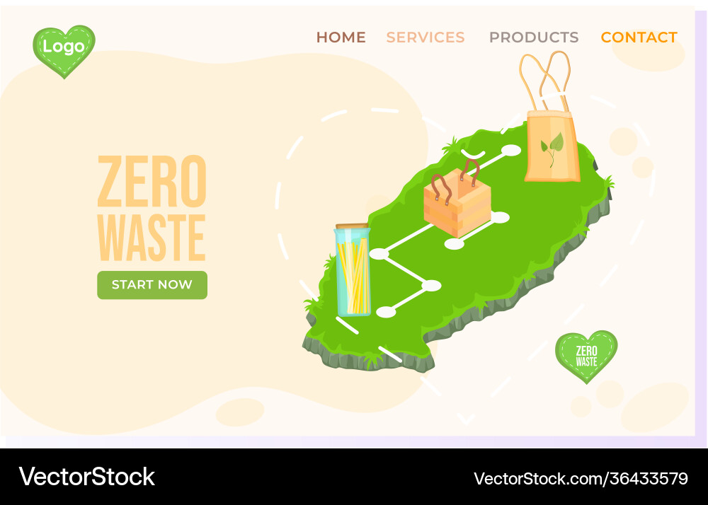 Zero waste concept for landing page template web Vector Image