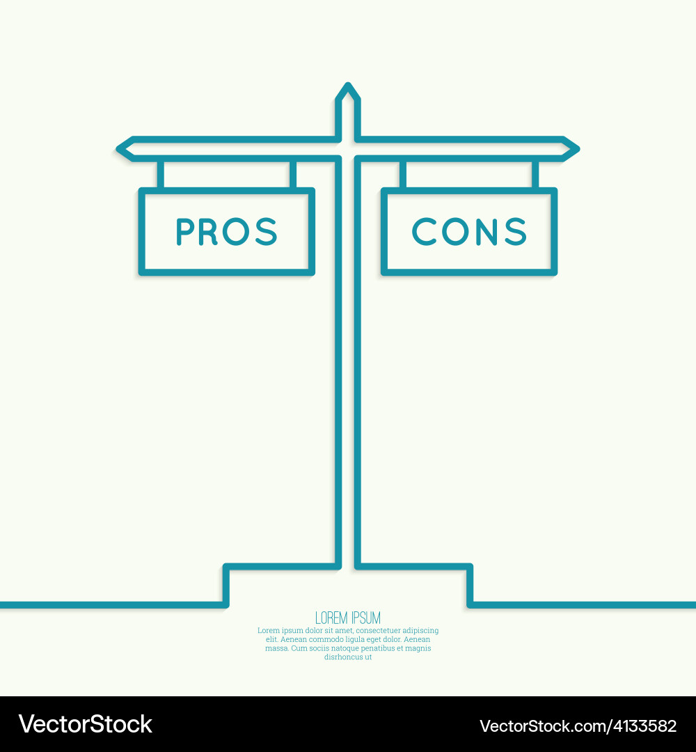 Pros and Cons list Royalty Free Vector Image - VectorStock