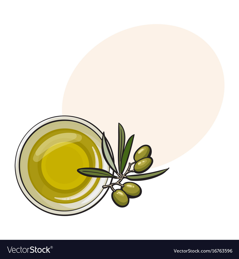 Bowl Of Natural Oil Massage Decorated With Fresh Vector Image