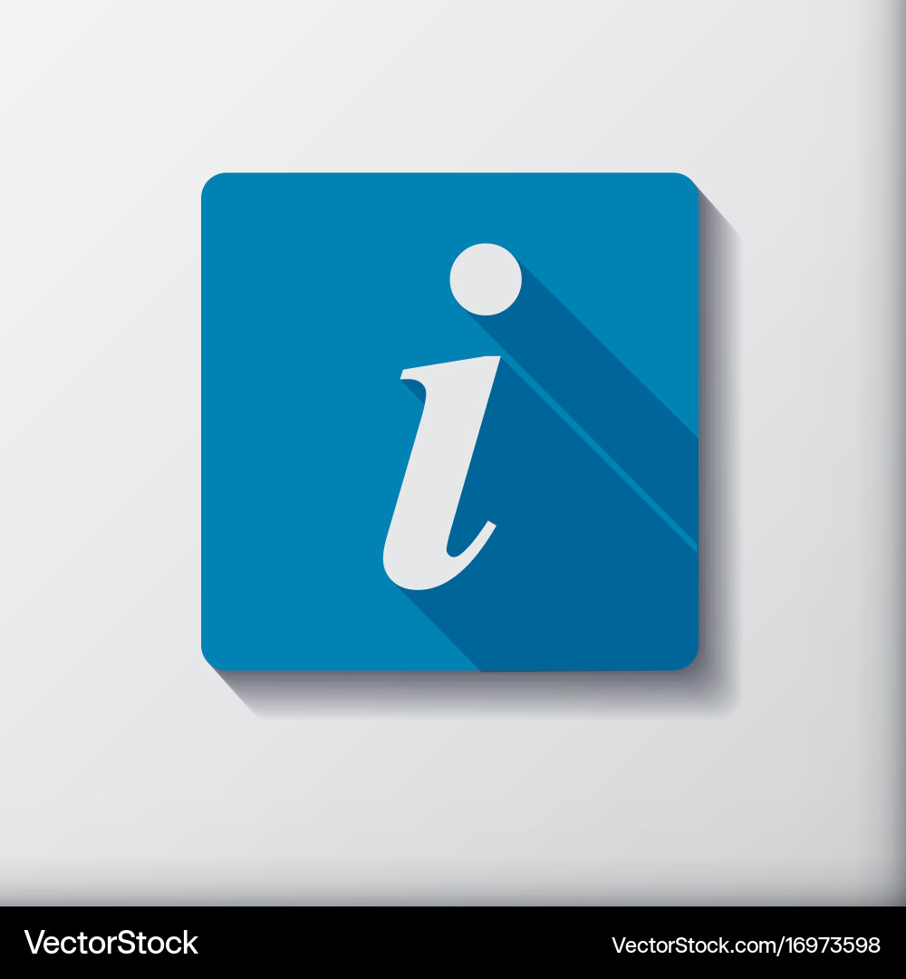 Information flat button for design info square Vector Image