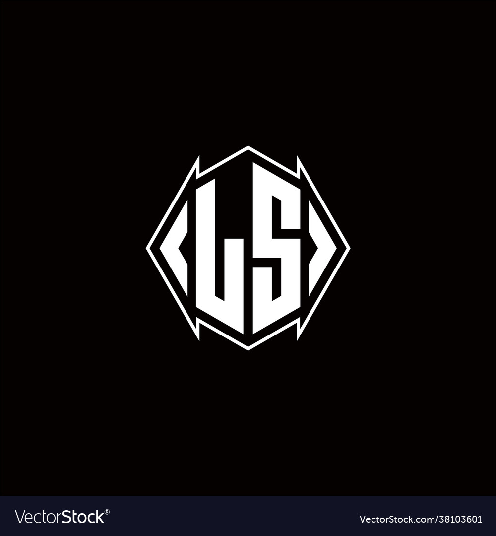 Ls logo monogram with shield shape designs Vector Image