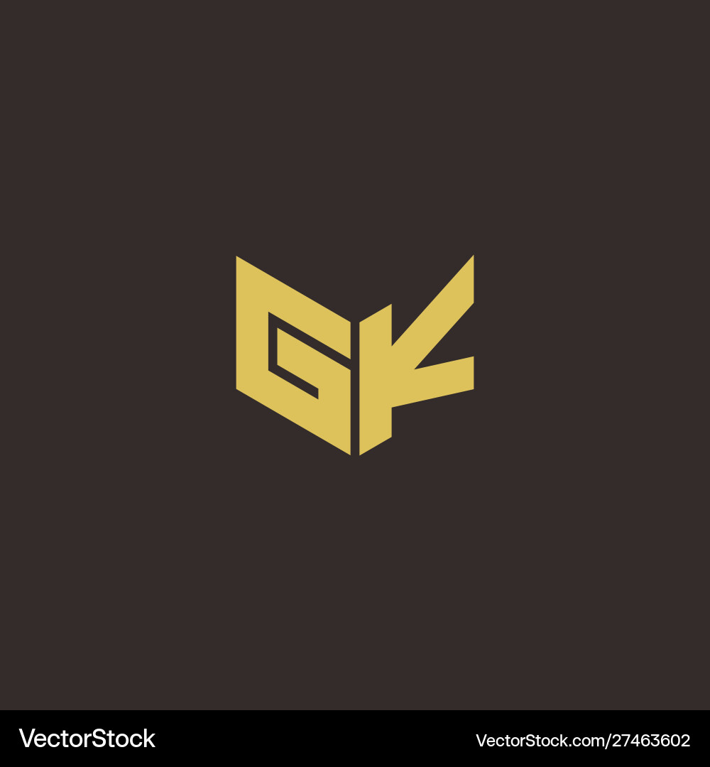 Gk logo letter initial logo designs template Vector Image