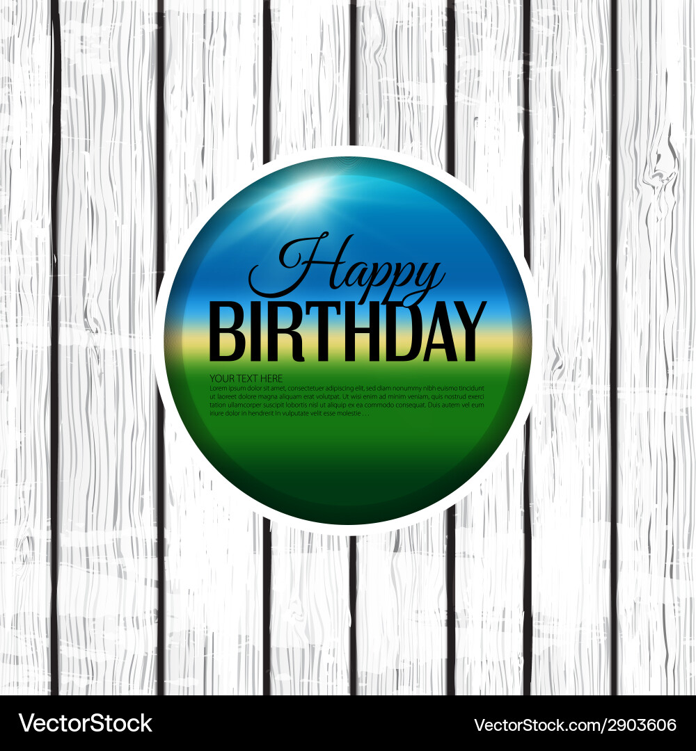 Birthday card on wooden background Royalty Free Vector Image
