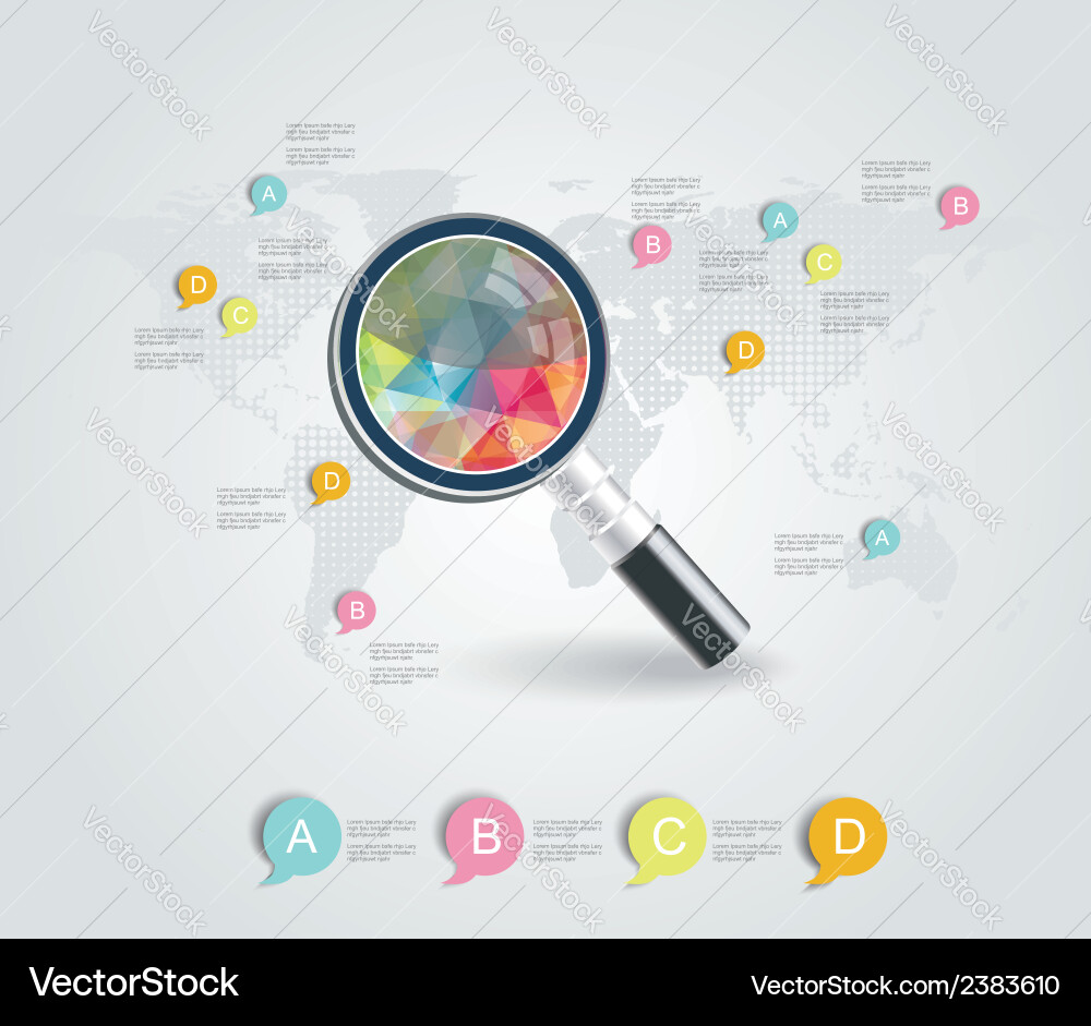 Magnifier on a stylized map Royalty Free Vector Image