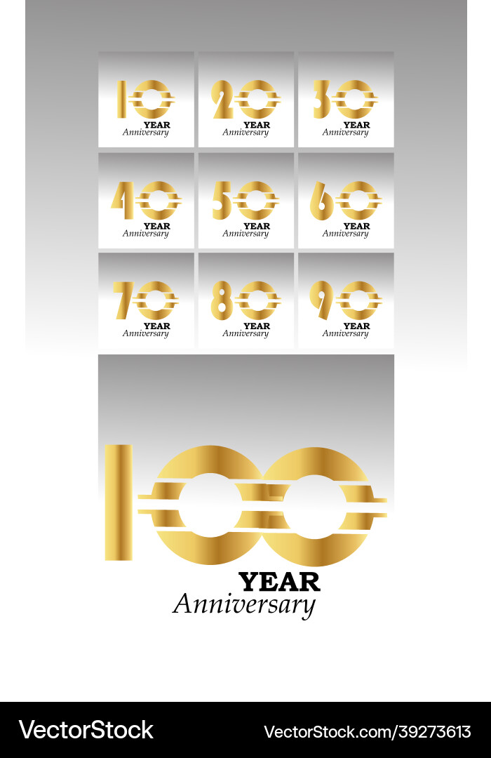 Year anniversary set elegant template design Vector Image