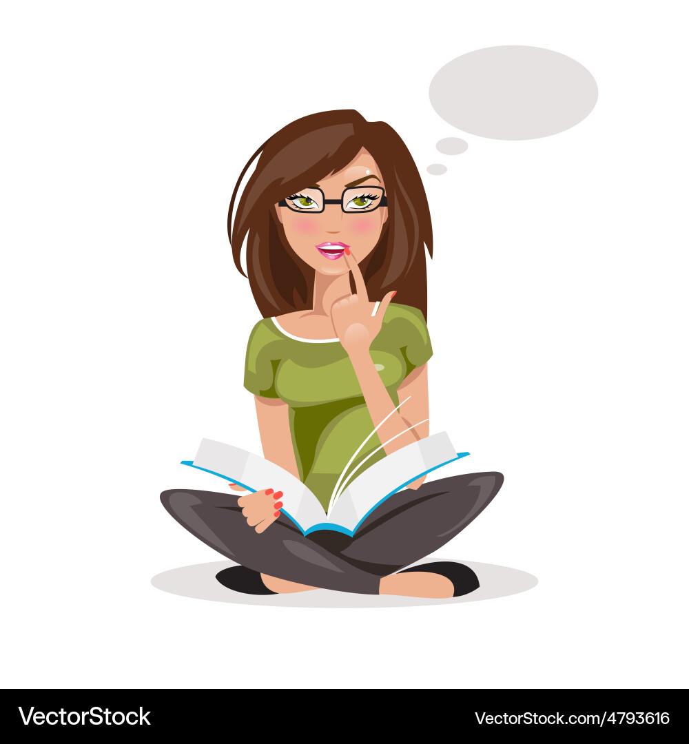 Girl thinking Royalty Free Vector Image - VectorStock