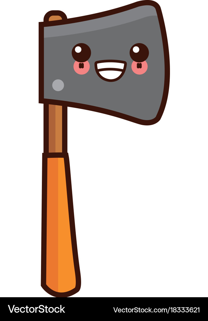 Axe construction tool cute kawaii cartoon Vector Image