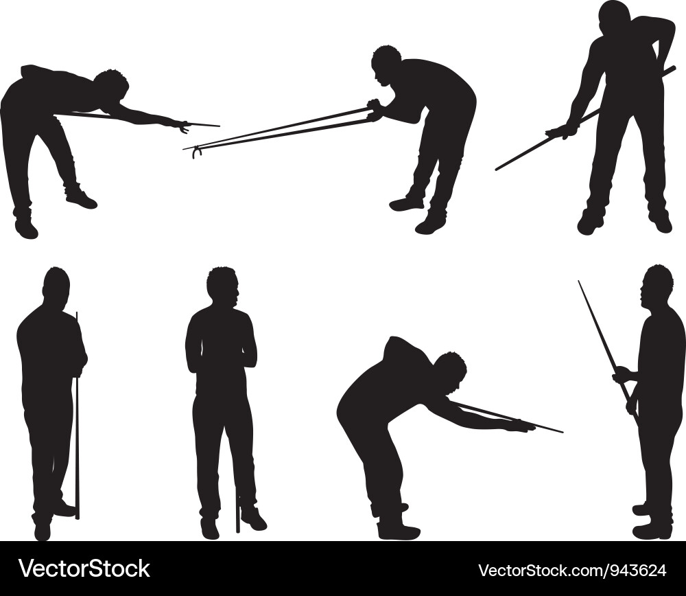 Snooker players Royalty Free Vector Image - VectorStock