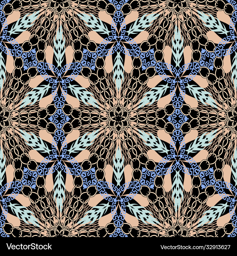 Floral seamless pattern ethnic greek style Vector Image