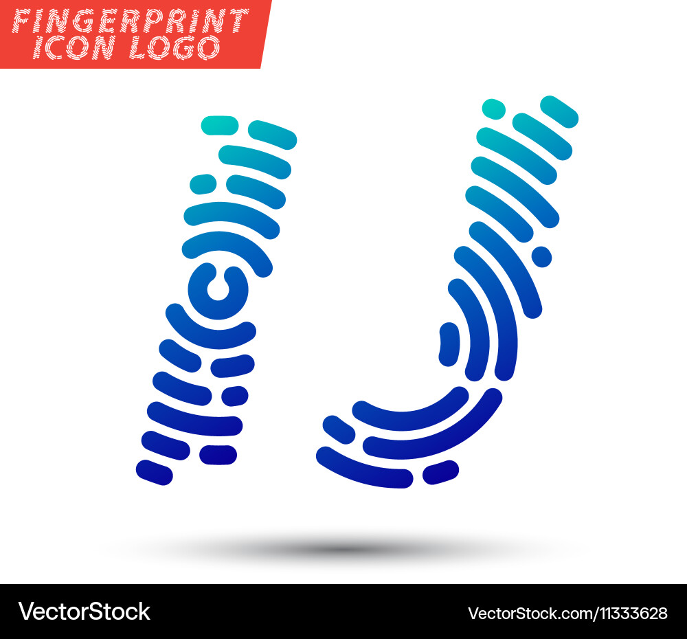 Fingerprint font logo icon Royalty Free Vector Image