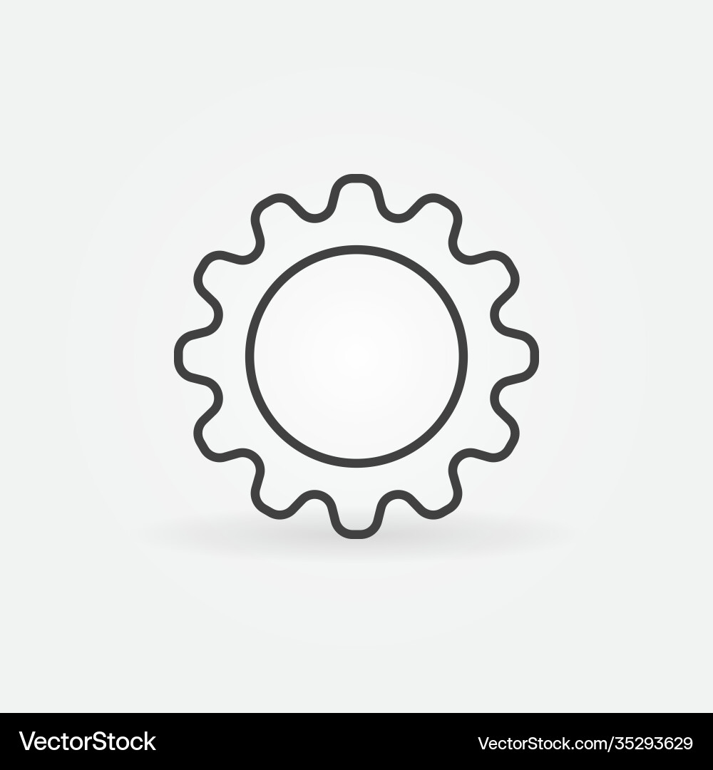 Gear outline concept minimal icon Royalty Free Vector Image