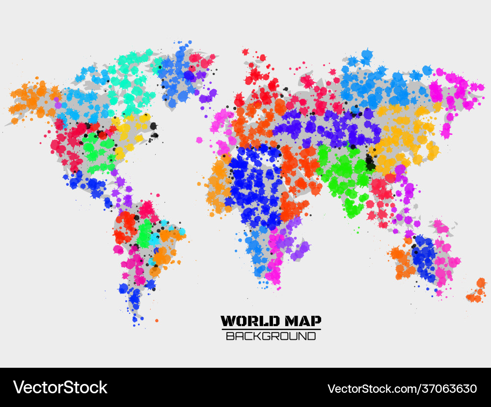 Abstract colorful world map in form blots Vector Image