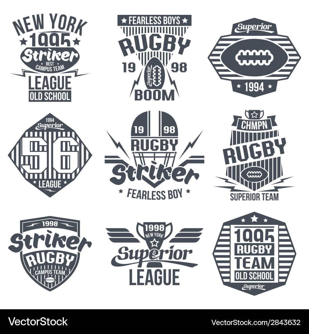 College team rugby retro vintage emblems Vector Image