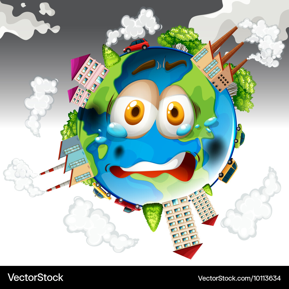 Air pollution from factories on Earth Royalty Free Vector
