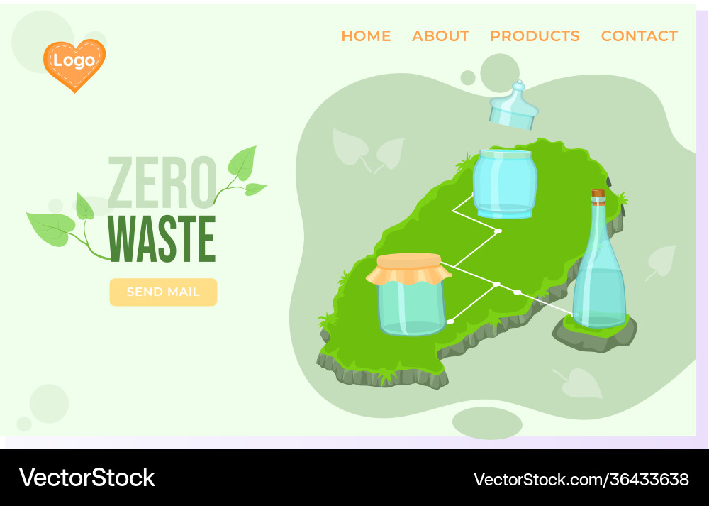 Zero waste concept for landing page template web Vector Image
