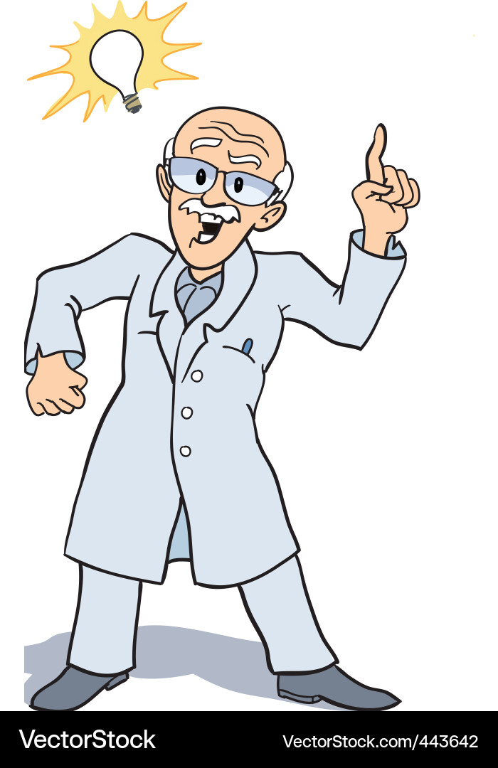 Scientist and invention Royalty Free Vector Image