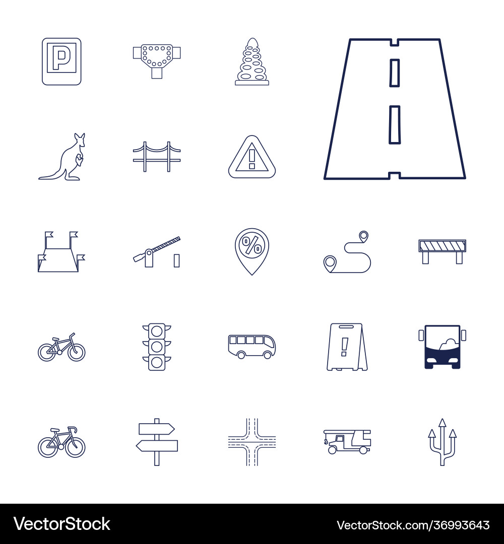 22 road icons Royalty Free Vector Image - VectorStock