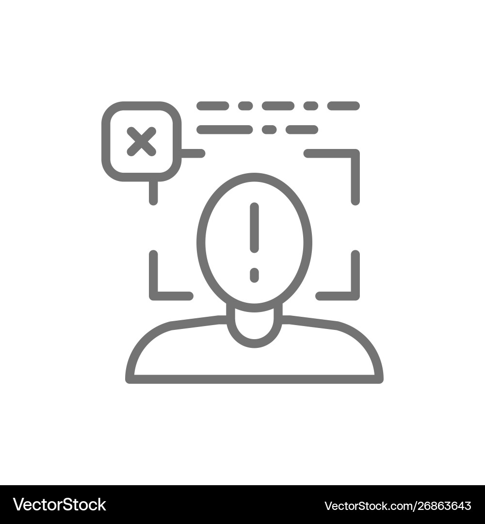 Face not identified not recognized line icon Vector Image
