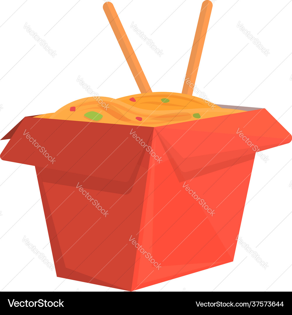 Noodle box icon cartoon style Royalty Free Vector Image