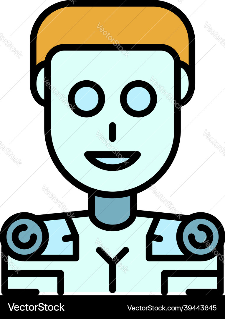 Humanoid icon color outline Royalty Free Vector Image
