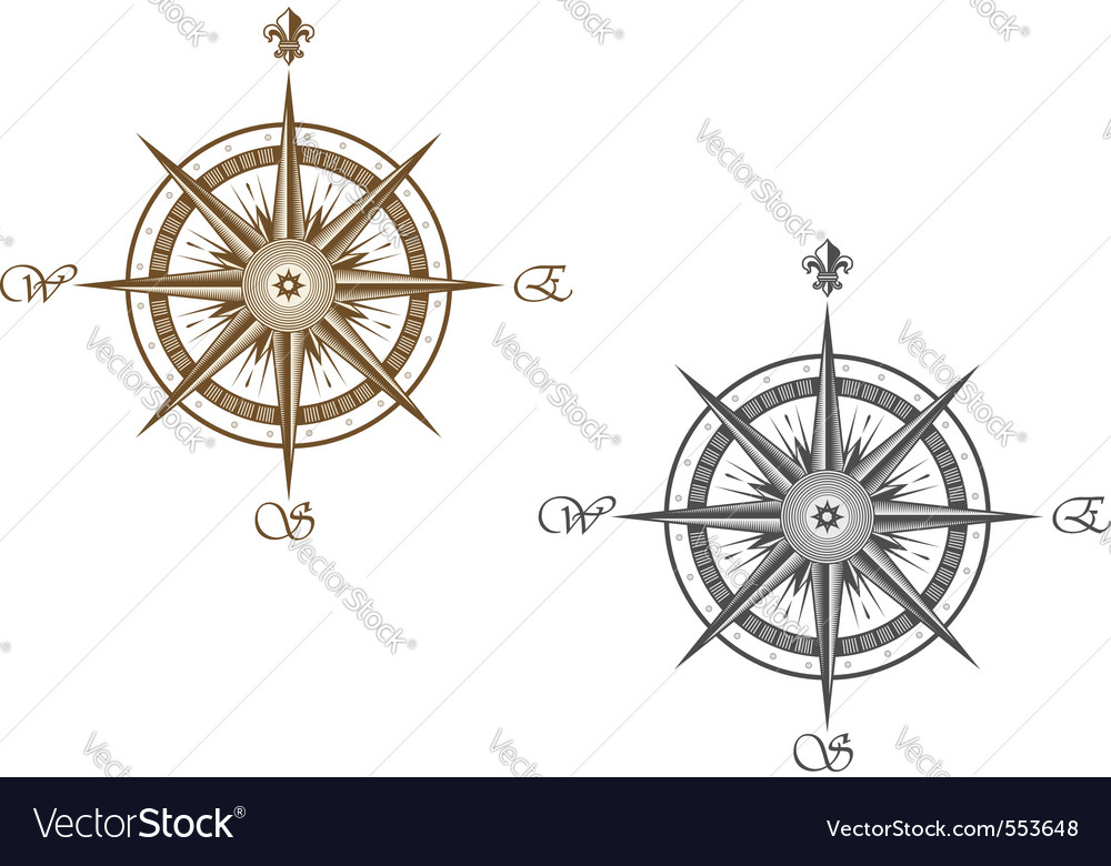 Medieval compass Royalty Free Vector Image - VectorStock